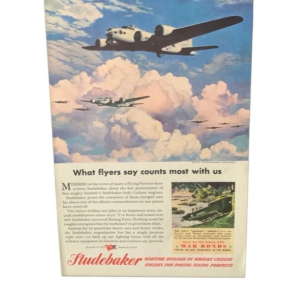 Studebaker | Art | Vintage 945 Studebakerwright Cyclone Engines Ad ...